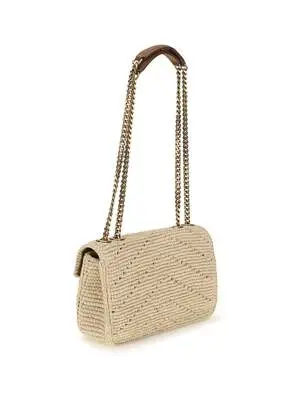 Saint Laurent Small Raffia Loulou Shoulder Bag
