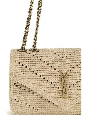 Saint Laurent Small Raffia Loulou Shoulder Bag