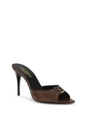 Saint Laurent Babylone Smooth Leather Mules