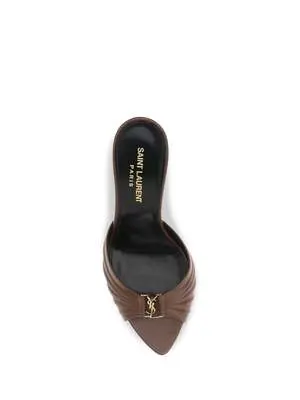 Saint Laurent Babylone Smooth Leather Mules