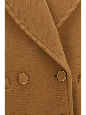 Chloé Double-breasted Herringbone Wool Short Coat