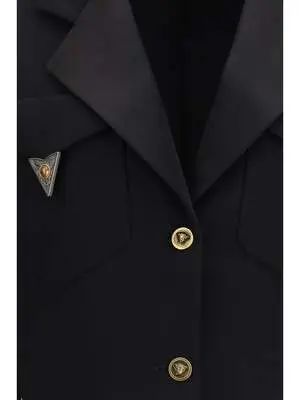 Versace Cropped Wool Blazer With Medusa Hardware