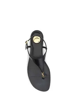 Saint Laurent Cassandre Leather Sandals