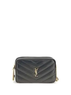 Saint Laurent Loulou Matelassé Leather Crossbody Bag - Black