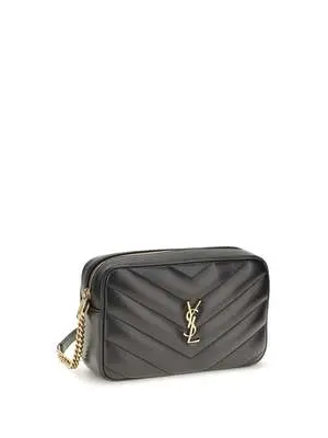 Saint Laurent Loulou Matelassé Leather Camera Bag - Black