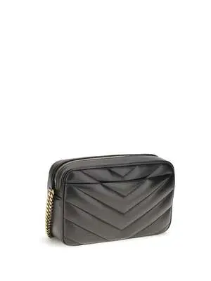 Saint Laurent Loulou Matelassé Leather Camera Bag - Black