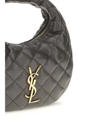 Saint Laurent Quilted Nappa Handbag - Gray