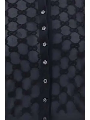 Gucci Gg All-over Viscose Crepe Cardigan