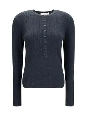 LISA YANG LISA YANG Airi Henley Sweater In Cotton And Cashmere