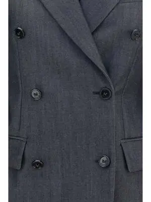 Balenciaga Double-breasted Wool Blazer - Gray