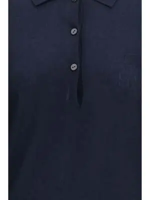LISA YANG Norie Cashmere Polo Sweater - Blue