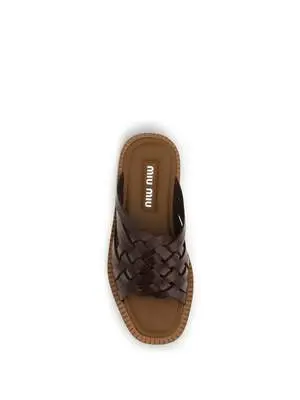 Miu Miu Leather Sandals