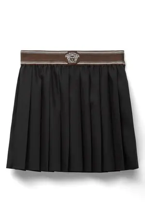 Versace Pleated Wool & Mohair Miniskirt