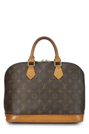 LOUIS VUITTON Monogram Alma Top Handle Bag - Brown