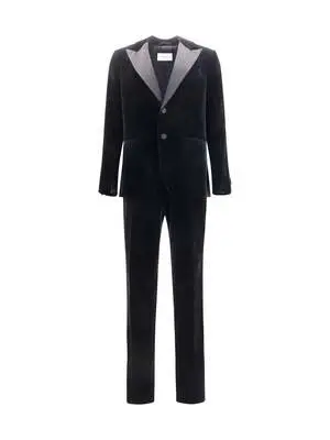 FERRAGAMO Velvet Tuxedo Suit - Black