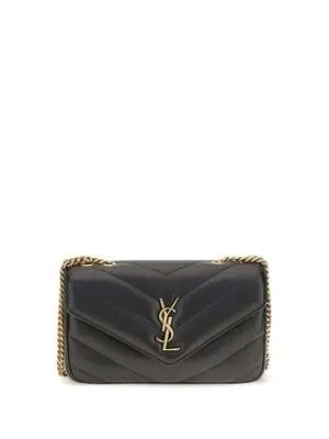 Saint Laurent Loulou Leather Crossbody Bag - Black