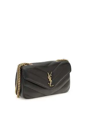 Saint Laurent Loulou Leather Crossbody Bag - Black