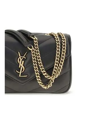 Saint Laurent Loulou Leather Crossbody Bag - Black