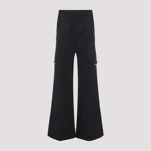 Rick Owens Rick Owens Flared Cotton Pants With Zip Details Black