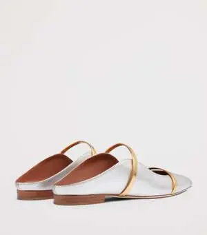 MALONE SOULIERS Maureen Metallic Leather Mules - Silver