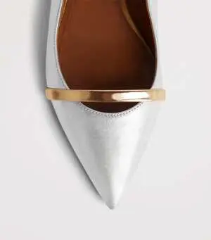 MALONE SOULIERS Maureen Metallic Leather Mules - Silver