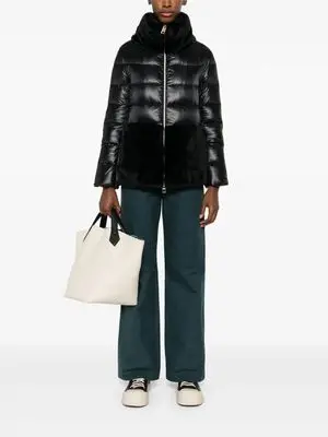 Herno Ultralight Nylon And Lady Alternative Fur Cape