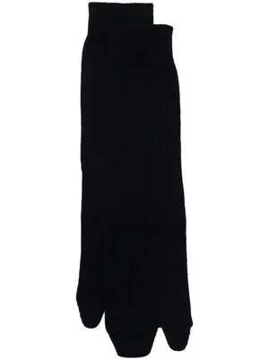 MAISON MARGIELA Jersey-wool Tabi Crew-length Socks - Black