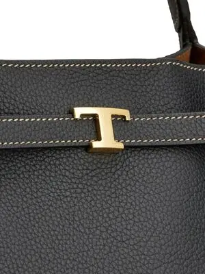 TOD'S Small Leather Shopping Bag - Black
