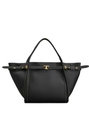 TOD'S Small Leather Shopping Bag - Black