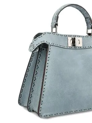 Fendi Peekaboo Iseeu Small Bag In Nubuck Leather - Silver