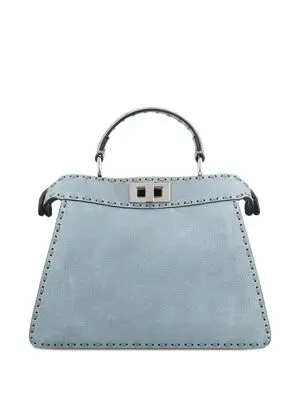 Fendi Peekaboo Iseeu Small Bag In Nubuck Leather - Silver