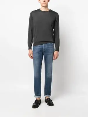Brunello Cucinelli Traditional Fit Five-pocket Trousers In Comfort Cotton Denim - Blue