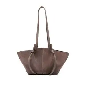 Yuzefi Twisted Handle Shoulder Bag - Brown