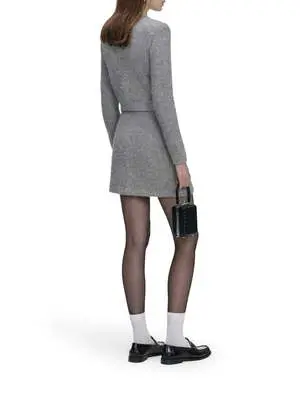 SELF-PORTRAIT Grey Cardigan With Crystal Embellishments