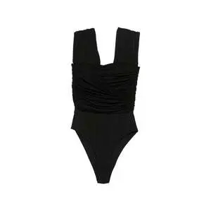 GANNI Sleeveless Gathered Detail Top - Black