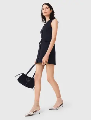 Maje Sleeveless Tailored Lurex Dress