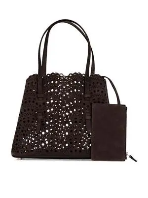 Alaïa Mina 25 Suede Tote Bag - Brown