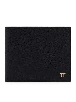 TOM FORD T-line Wallet In Hammered Leather - Black