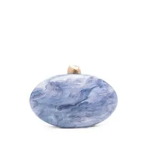 Cult Gaia CULT GAIA Oval Marble Effect Clutch Bag Blue