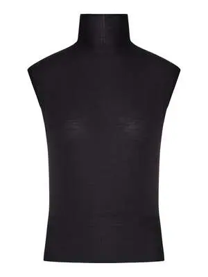 Rick Owens Wool Turtle Knitted Top - Black