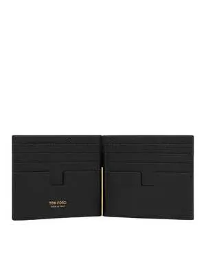 TOM FORD Hammered Leather Wallet With Money Clip - Black