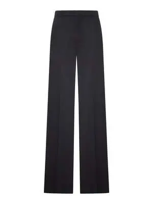 Chloé High-rise Flared Wool Trousers - Black