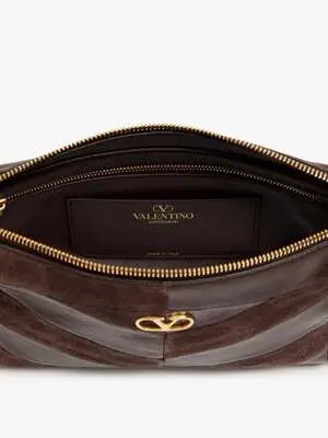 Valentino Garavani Panthea Suede And Leather Crossbody Bag - Multicolor