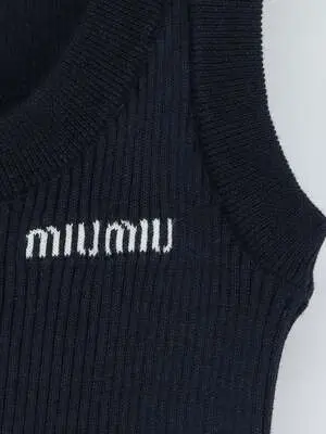 Miu Miu Ribbed Cotton Tank Top