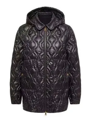 Moncler Midi Balette Down Jacket With Geometric Quilting - Black