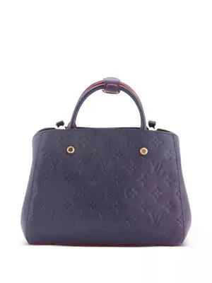 LOUIS VUITTON Louis Vuitton Monogram Empreinte Montaigne BB Satchel Blue