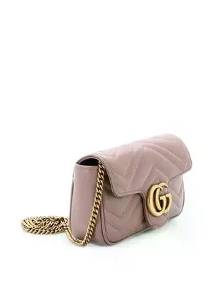 Gucci Gg Marmont Matelassé Leather Super Mini Crossbody Bag - Neutrals