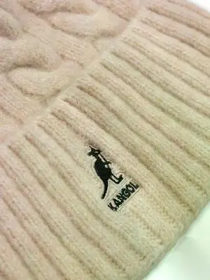 KANGOL Pompom Cable-knit Beanie Hat