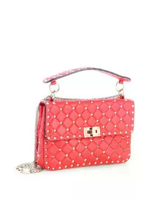 Valentino Garavani Rockstud Spike Flap Quilted Leather Medium Crossbody Bag - Red