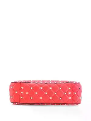 Valentino Garavani Rockstud Spike Flap Quilted Leather Medium Crossbody Bag - Red